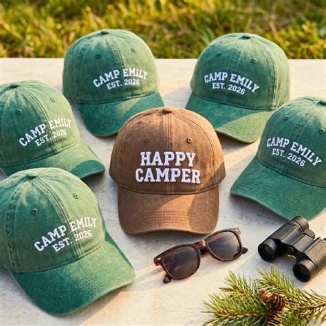 Custom Camp Embroidered Washed Hat Camp Bachelorette Bachelor Party