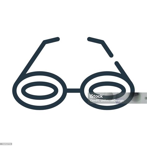 직사각형 안경 프레임 얇은 선 아이콘 힙스터 도구 및 기구 개념 격리 윤곽 기호에서 유리 선형 아이콘 웹 디자인 및 앱에 대한 벡터 그림 기호 요소입니다 0명에 대한 스톡