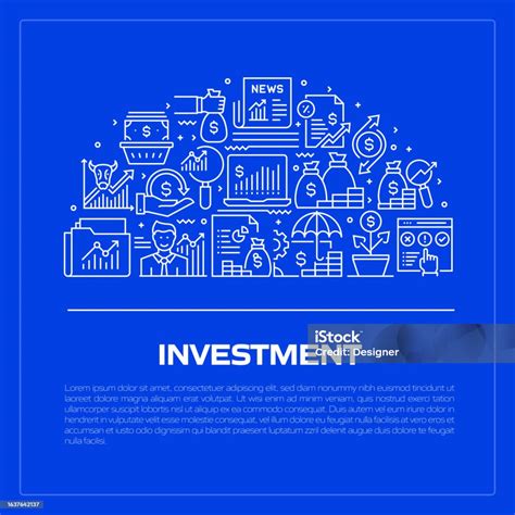 투자 관련 라인 스타일 배너 디자인 웹 페이지 헤드 라인 브로셔 연례 보고서 및 도서 표지 은행업무에 대한 스톡 벡터 아트 및 기타 이미지 Istock