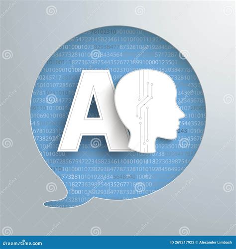 ai speech bubble hole algorithm stock vector illustration of science