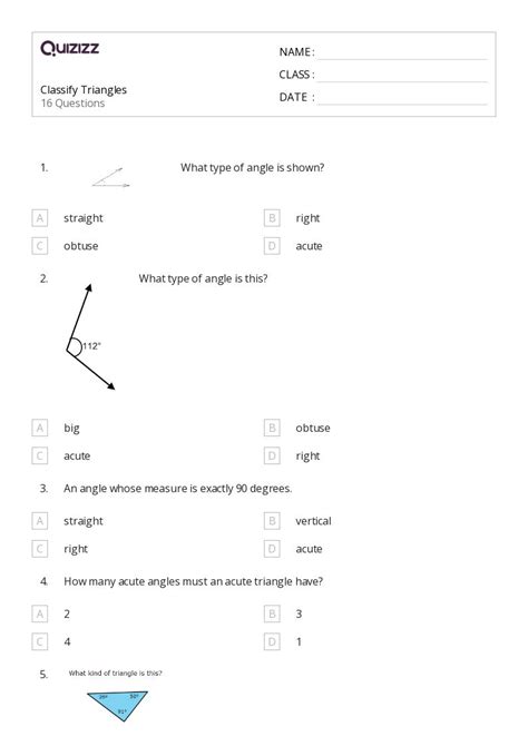 Classifying Triangles Worksheets 5th Grade