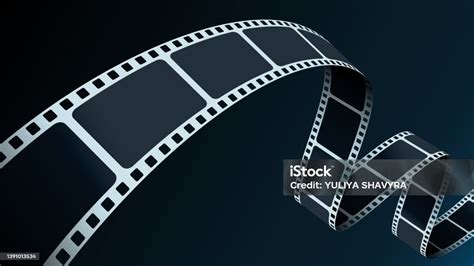 사실적인 시네마 필름 스트립 원근감 넘치는 물결 3d 아이소메트릭 필름 스트립 텍스트를위한 장소가있는 영화 배경 디자인 템플릿