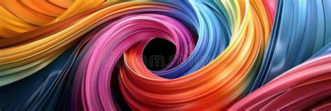 Fluid Ribbons Of Color Swirling Together To Form A Complex And Dynamic Spiral Stock Image