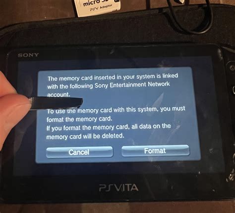 I swapped my sd2vita from my old into the new and I get this message ...