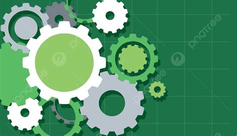 Engineering Gears On Green Background Gear Image Design Vector Gear