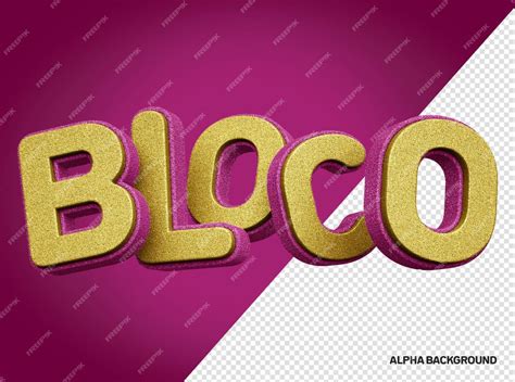 Розовый и золотой карнавальный блок 3d логотип с блестящей реалистичной текстурой Бесплатно