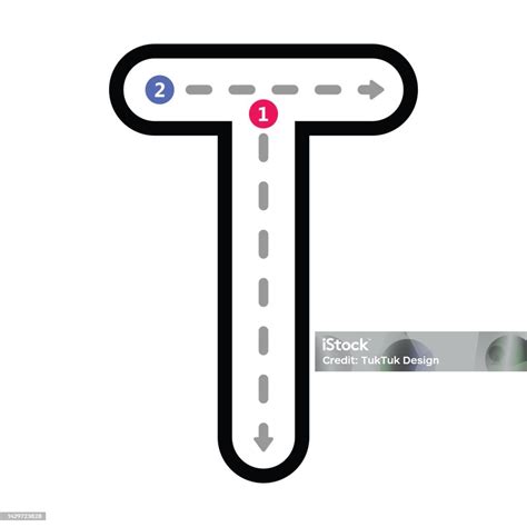 추적 알파벳 대문자 대문자 T 유치원 유치원 및 몬테소리 학교 어린이 워크 시트에 대한 점선 요소를 필기 연습 활동을위한 사전 작성 0명에 대한 스톡 벡터 아트 및 기타