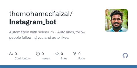 Github Themohamedfaizalinstagrambot Automation With Selenium