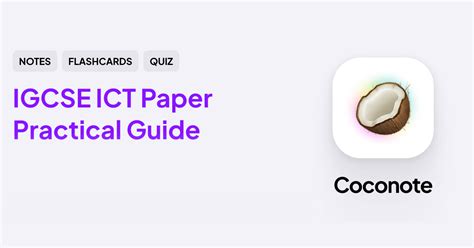 Igcse Ict Paper Practical Guide Coconote