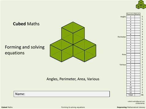 W2a Forming And Solving Equations Maths Exam Qanda Pdf Teaching Resources