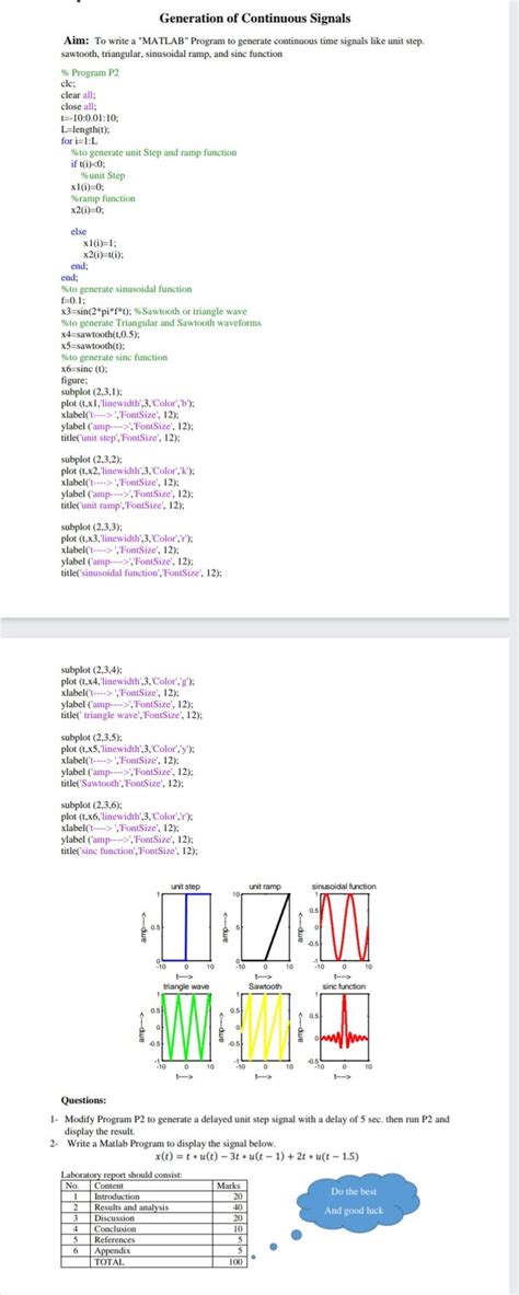 Solved Generation Of Continuous Signals Aim To Write A Chegg Com