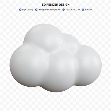 Premium Psd 3d Rendering Cloud White Isolated