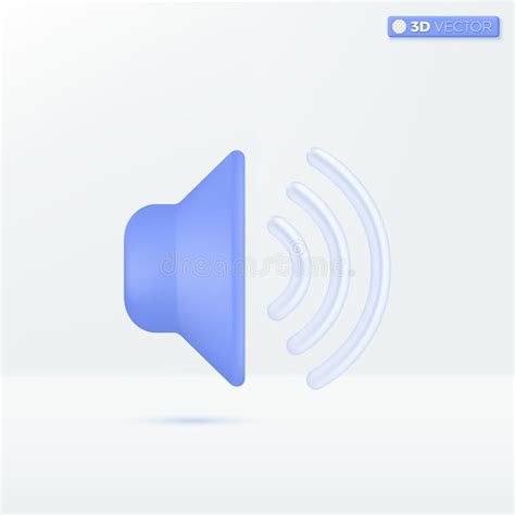 Blue Sound Speaker Icon Symbols Metalic Max Volume Loud And Quiet Voice And Audio Concept