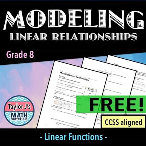Modeling Linear Relationships Worksheet By Taylor Js Math Materials