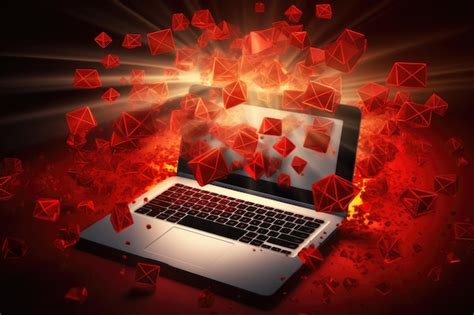 Premium Photo Digital Composite Of Laptop With Red Envelopes Flying