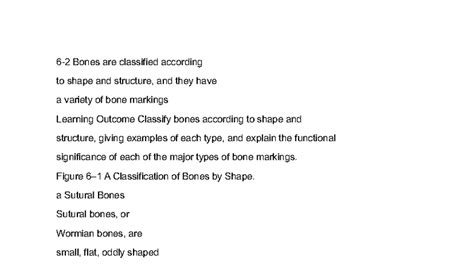 Classification Of Bones And Their Markings Cell Histology 6 Bxx