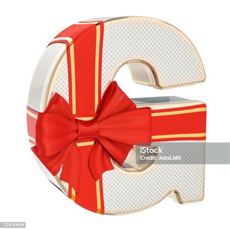 편지 G 선물 상자 레드 리본 활 G 편지의 모양 흰색 배경에 고립 된 3 차원 렌더링 선물에 대한 스톡 사진 및 기타 이미지 선물 컴퓨터 글자 3차원 형태 Istock
