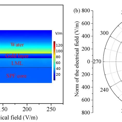 A Axial Electric Field Distribution Of The Lr Spr Sensor And B Download Scientific Diagram