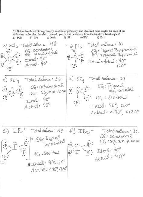 Solution Lewis Structure And Electron Geometry Molecular Gemetry And Idealized Bond Angle