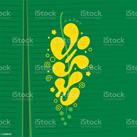 카니 곤나 꽃과 함께 전통적인 배경에 해피 비슈 타이포그래피 디자인배너의 벡터 일러스트 비슈는 남부 인도 축제입니다 0명에 대한 스톡 벡터 아트 및 기타 이미지 Istock