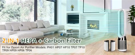360 Combi Glass Hepa Carbon Air Purifier Filter Replacement For Dyson Hp10 Hp07
