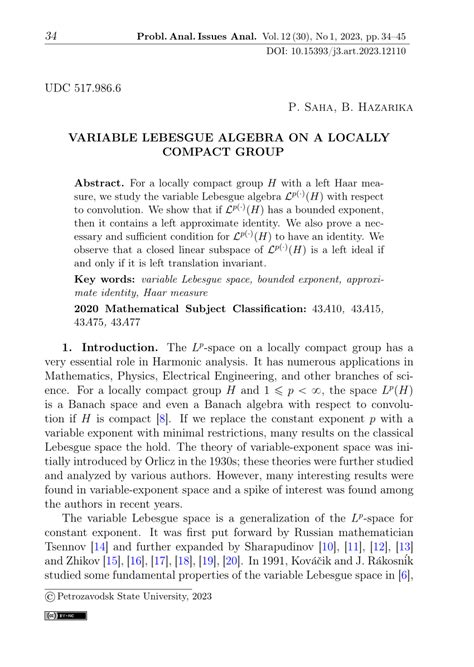 Pdf Variable Lebesgue Algebra On A Locally Compact Group