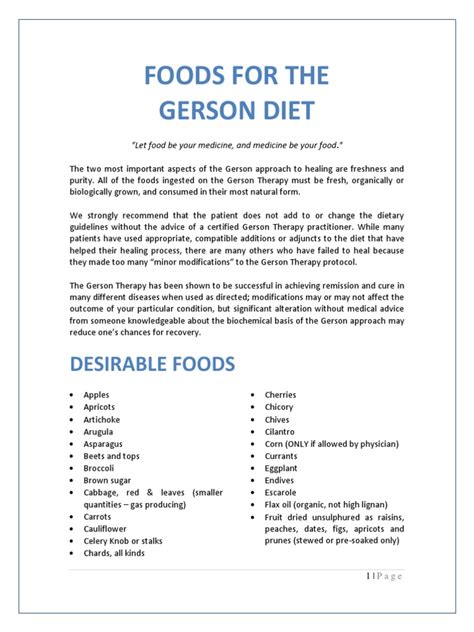 Foods For The Gerson Diet Pdf Fat Vegetable Oil