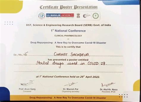 Chahat Sachdev On Linkedin Got The Opportunity To Present My Poster On