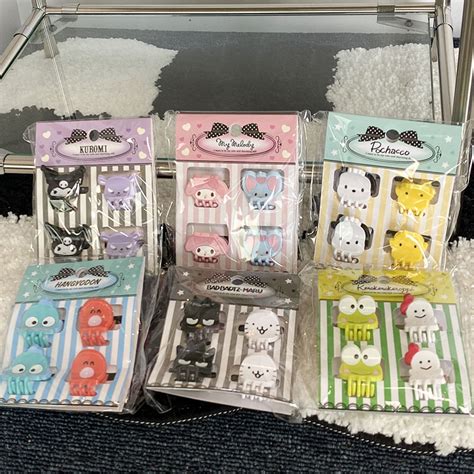 산리오 헤어핀 앞머리핀 집게핀 머리 삔 쿠로미 마이멜로디 헬로키티 포차코 한교동 에이블리