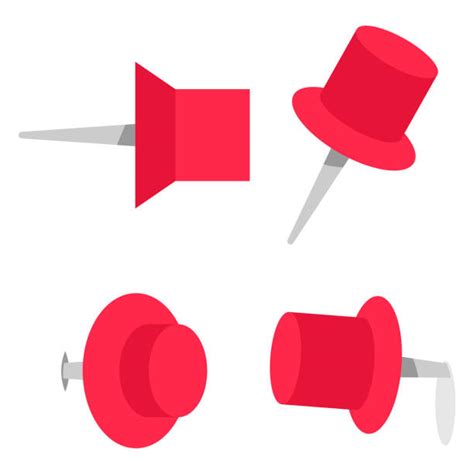 Red Push Pin Cartoon Illustrations Royalty Free Vector Graphics And Clip