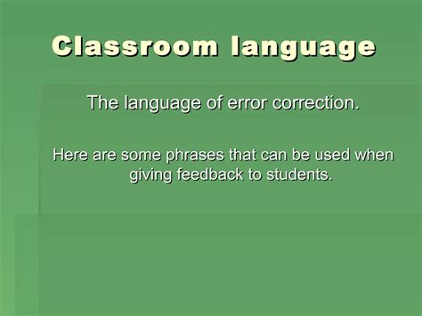 classroom language error correction ppt