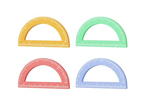 Premium Photo 3d Illustration Of A Set Of Colorful Protractors Isolated On White Background