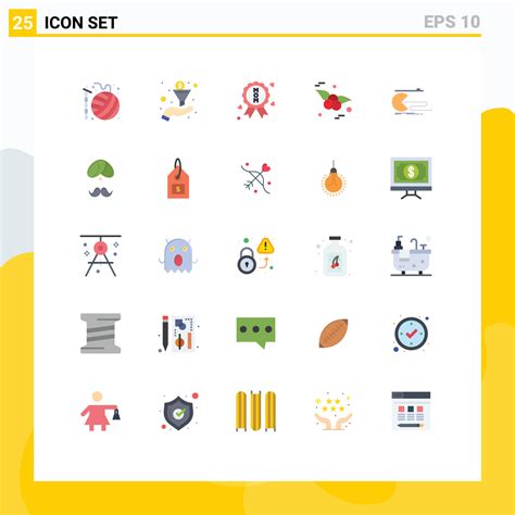 User Interface Pack Of 25 Basic Flat Colors Of Gaming Computer Medal Character Food Editable