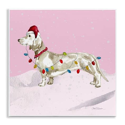 Stupell Industries Christmas Lights Dachshund By Carol Robinson 1 Piece