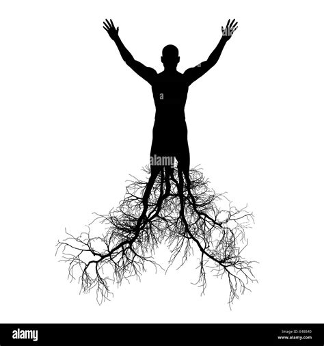 The Man With Tree Roots Stock Photo Alamy
