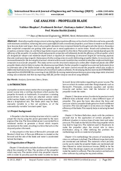 Pdf Cae Analysis Propeller Blade
