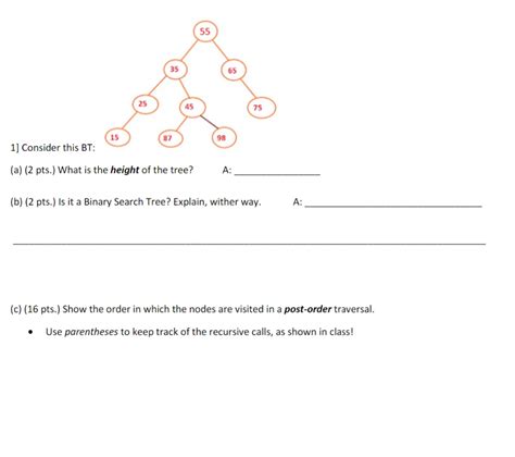 Solved A Pts What Is The Height Of The Tree A B Chegg