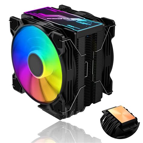 Zorbes® Argb Cpu Air Cooler Two 120mm Pwm Fan 6 Copper Heat Conductio
