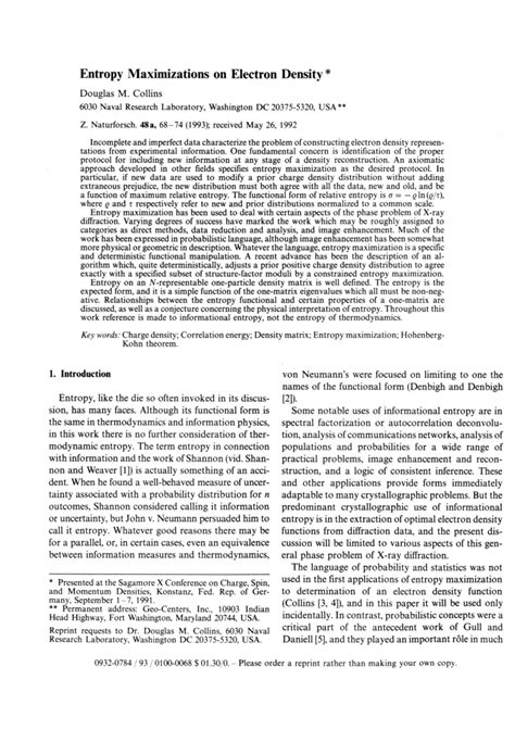 pdf entropy maximizations on electron density