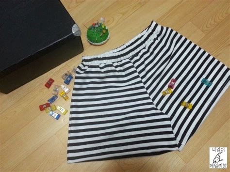 성인옷만들기 스트라이프 반바지 반바지 여름반바지 고무줄반바지 줄무늬반바지 편안한 바지 네이버 블로그