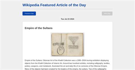 Wikipedia Featured Article Of The Day