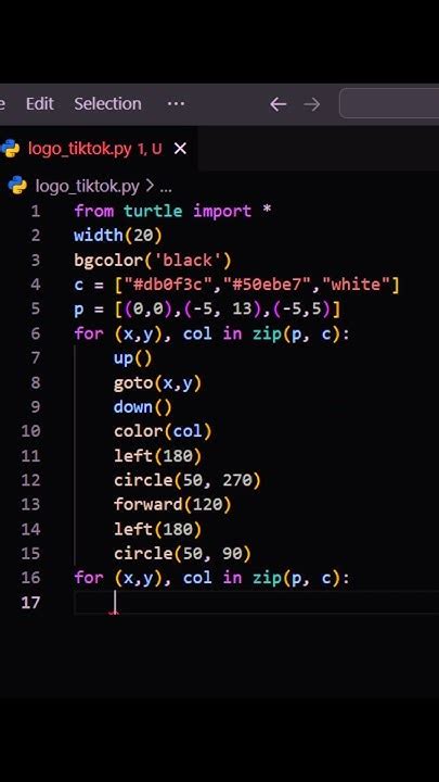 Draw Tiktok Logo Using Python Turtle Python Shorts Tiktok Youtube