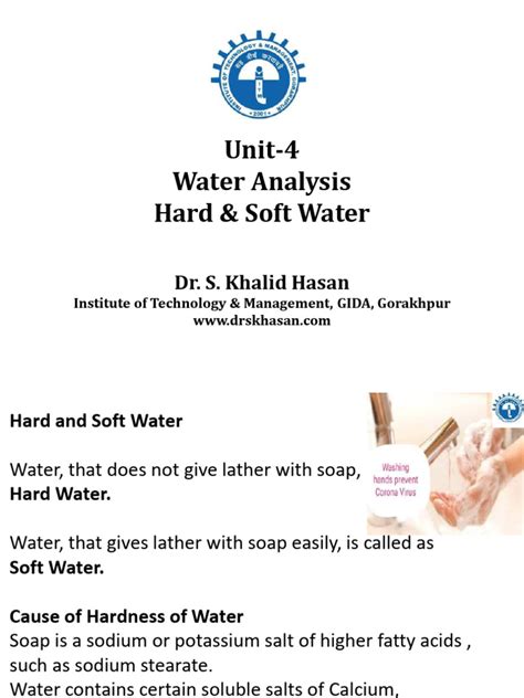 Unit 4 Water Treatment Hardness Of Water L S Process Zeolite Method