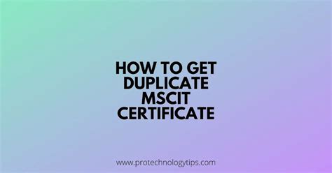 Download Form How To Get Duplicate MSCIT Certificate If You Lost MSCIT Certificate PRO