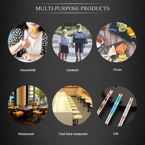 Badu Bg Пръчици от неръждаема стомана Китайски прибори за хранене Неплъзгащи се пръчици за храна