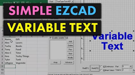 Simple Variable Text In Ezcad 2 And 3 With Microsoft Excel Youtube