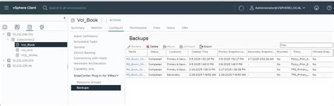 Zeigen Sie Vm Und Datastore Backups An