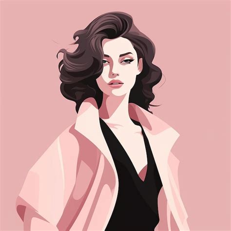 Premium Photo Fashion Style Woman Minimal Vector Illustration On Pink
