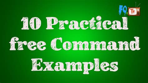 Linux Command Line Tutorial Free Command Check System Memory Usage Fotv Youtube