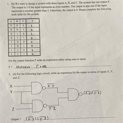 Solved 1 6 We Want To Design A System With Three Inputs